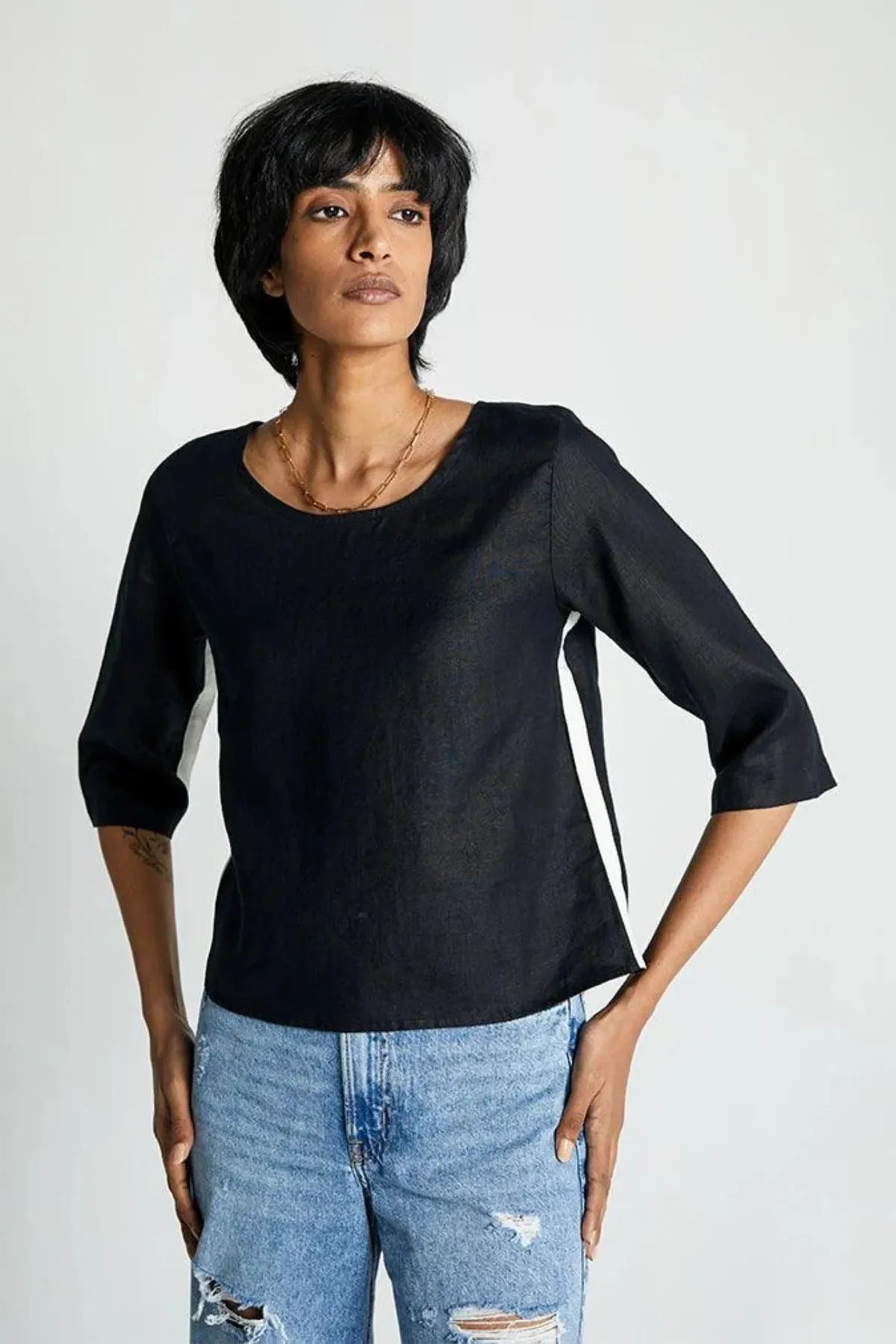 The Bold Stripe Shirt - Black – Manymoons